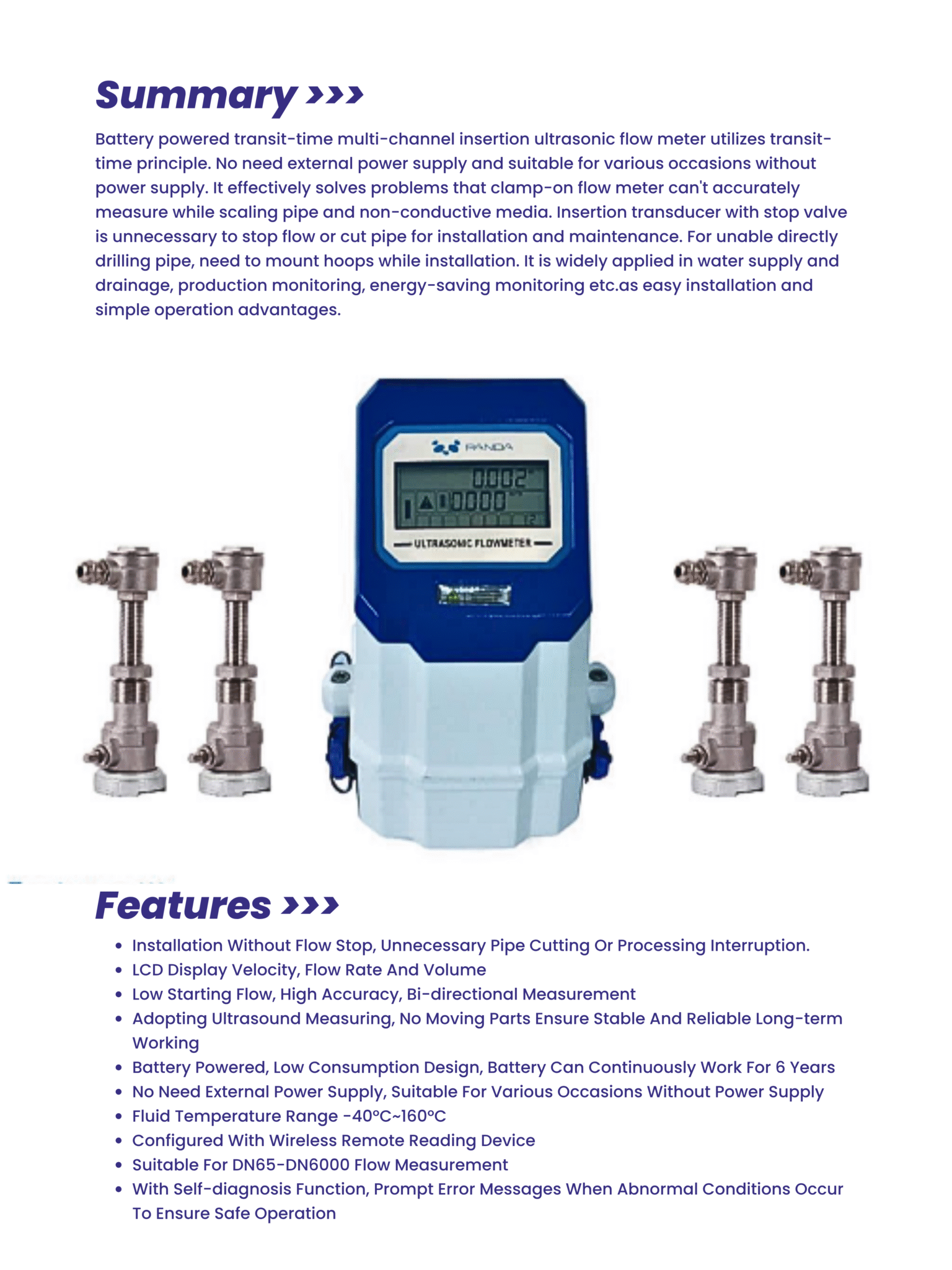 Battery Powered Transit-Time Multi-Channel Insertion Ultrasonic Flow ...
